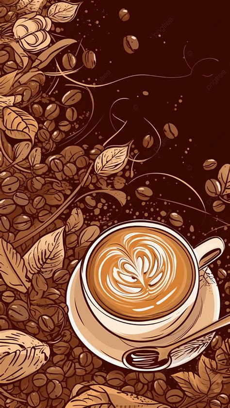 커피 라떼 브라운 평면 배경 배경 화면 및 일러스트 무료 다운로드 Pngtree