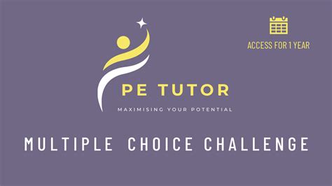 Ocr Gcse Pe Multiple Choice Challenge 1 Year Access Pe Tutor