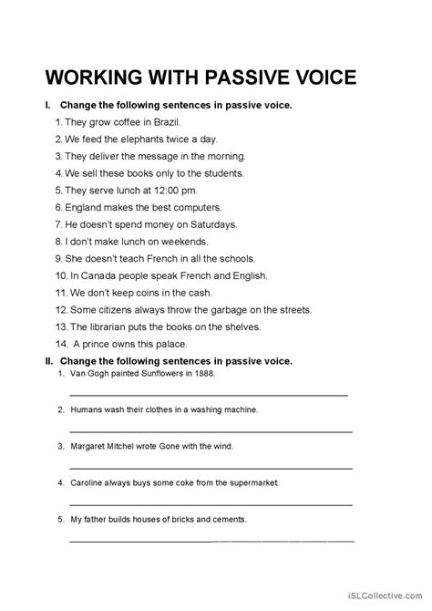 Working With Passive English Esl Worksheets Pdf And Doc