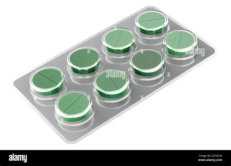 Grass Pills In Pharmaceutical Blister Pack 3d Rendering Isolated On