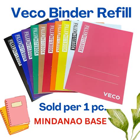 Veco Binder Refill Notebook 16 Sheets Solid Color Sold Per Piece