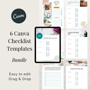 Checklist Templates Canva Editable Canva Template Digital Printable