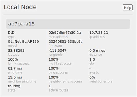 Node Status Display — Aredn® Documentation Latest Documentation