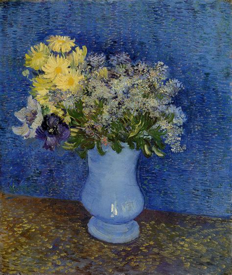 Vincent Van Gogh Bouquet Of Flowers In A Blue Vase