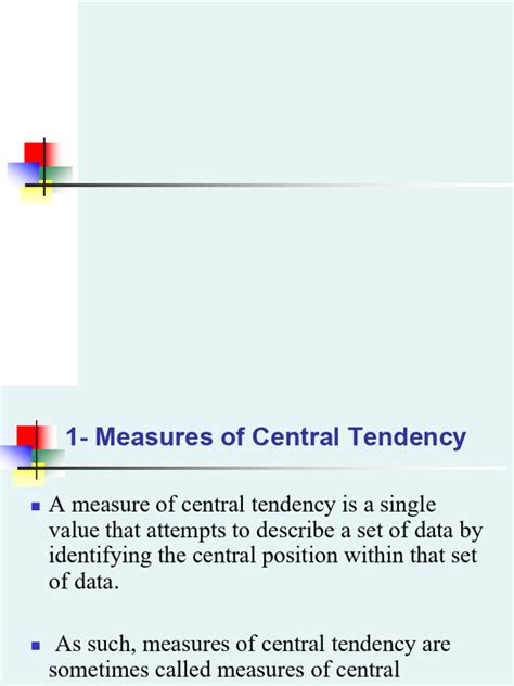 Lecture 3 Measures Of Central Tendency And Dispersion Pdf Mean