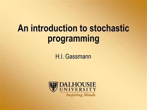PPT Introduction To Stochastic Programming Problems Models Algorithms PowerPoint