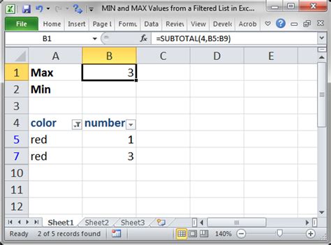 MAX And MIN Values From A Filtered List In Excel TeachExcel Com