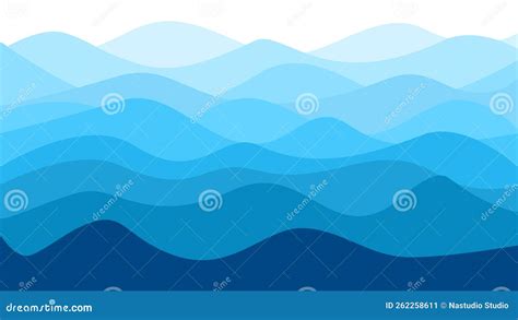 Patterns Blue Sea Ocean Wave Banner Template Background Stock Vector