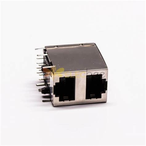 Elecbee RJ Connector PCB Port R A Double Row With Shield And Without LED