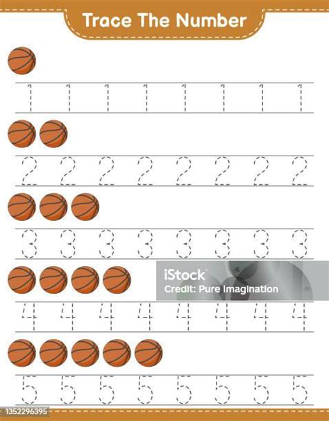 숫자를 추적합니다 축구 농구와 숫자를 추적 교육 어린이 게임 인쇄 워크 시트 벡터 일러스트레이션 0명에 대한 스톡 벡터 아트 및 기타 이미지 Istock