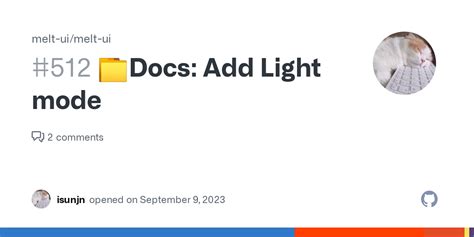 📁docs Add Light Mode · Issue 512 · Melt Uimelt Ui · Github