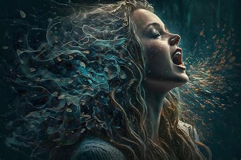 Premium Ai Image Fantasy Portrait Of A Screaming Woman Neural Network Ai Generated