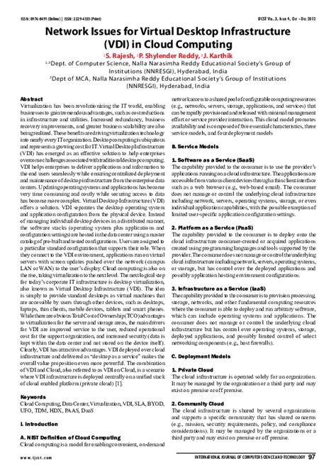 Pdf Network Issues For Virtual Desktop Infrastructure