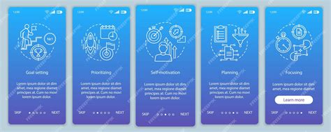 Premium Vector Hr Skills Onboarding Mobile App Page Screen Vector