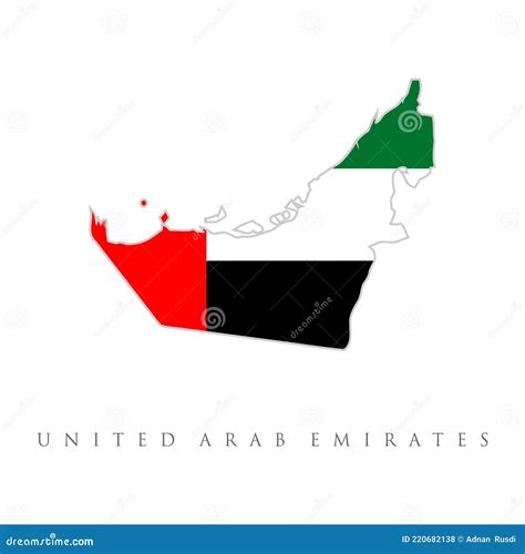 Map Of United Arab Emirates With Flag Vector Isolated Simplified