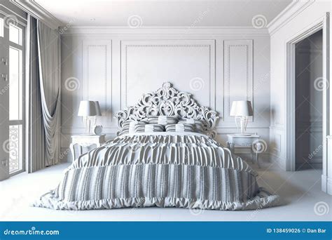 3d Render Of Classic Bedroom Interior Stock Illustration Illustration