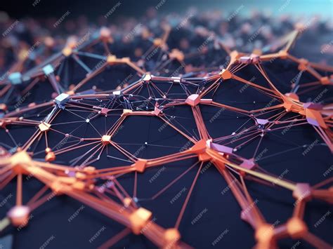Premium Ai Image 3d Render Of A Network Communications Background With Low Poly Plexus Design