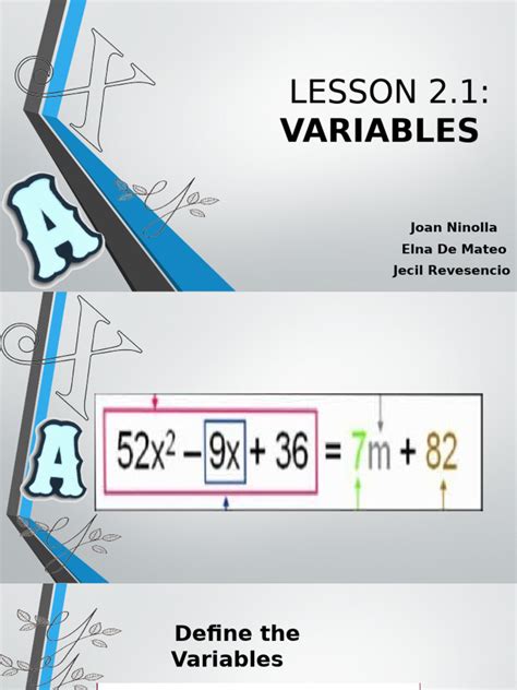 Lesson 21 Variables Cmmw Pdf