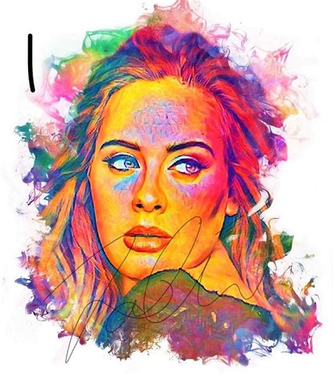 Adele Colourful Ink Print Poster Threading Of Adele How To Draw