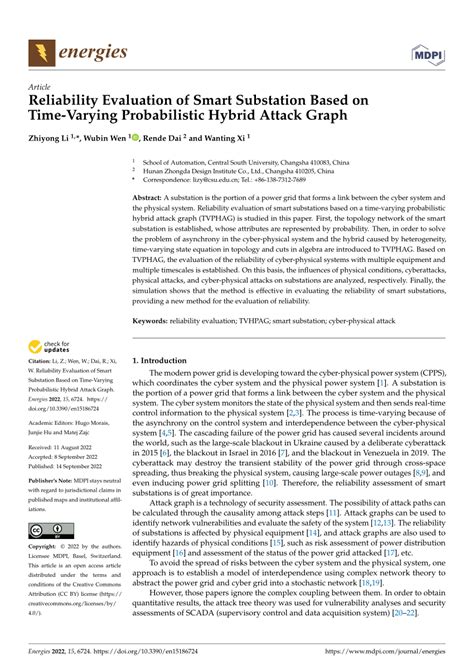 Pdf Reliability Evaluation Of Smart Substation Based On Time Varying