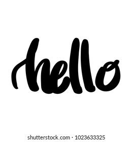 Hello Script Hand Lettering Style Stock Vector Royalty Free 1023633325 Shutterstock