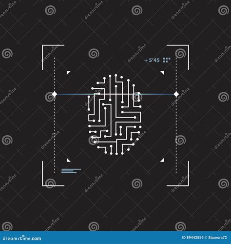 Futuristic Interface Scanner Fingerprint Security And Access To Information Through Biometrics