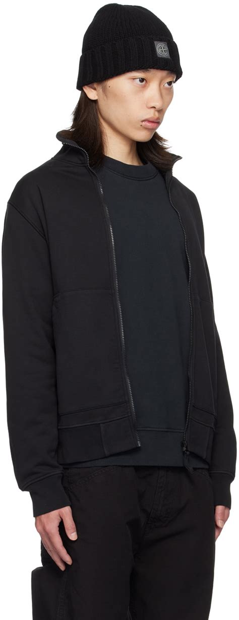Stone Island Black Zip Sweatshirt Stone Island