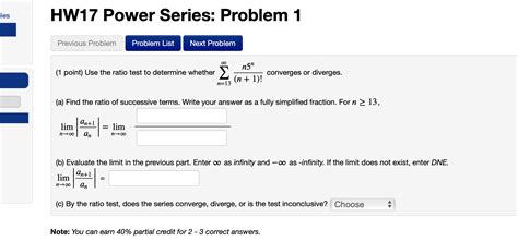 solved fies hw17 power series problem 1 previous problem