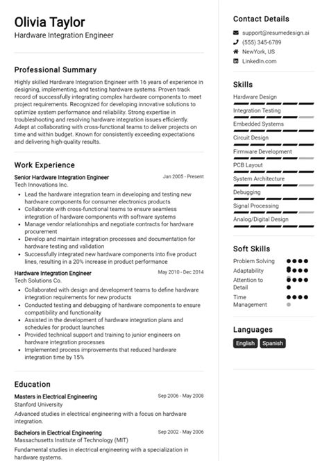 10 Hardware Integration Engineer Resume Examples And Templates For 2025