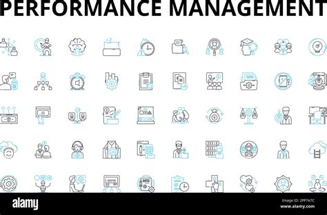 Performance Management Linear Icons Set Metrics Feedback Goals