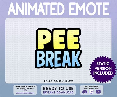Pee Break Animated Emote Cute Cheeky Pee Break Animated Emote Bio