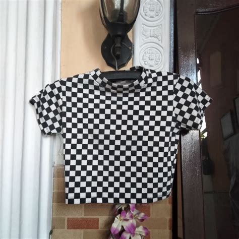Jual Atasan Cewek Crop Top Catur Second Shopee Indonesia