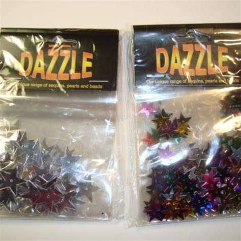 5 Cards Of Assorted Colours Star Colour Sequins Bits And Bats Online Haberdashery Wholesale Supplies