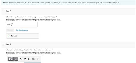 Solved Part A What Is The Angular Speed Of The Chain As It Chegg