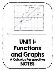 Unit Guided Notes Key Completed Pdf Name UNIT Functions And Graphs A Calculus
