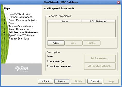 add prepared statement developing otds for database adapters