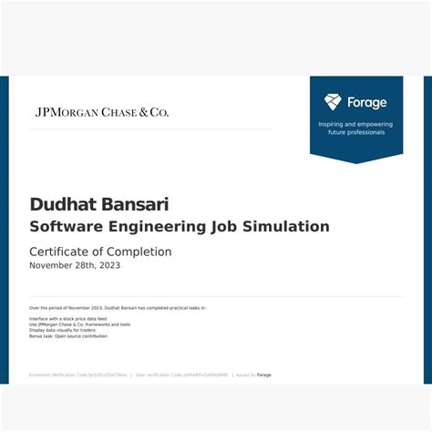 Bansari Dudhat On Linkedin Internship Jpmorganchase