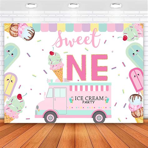 Buy Avezano 7x5ft Ice Cream Party Backdrop Sweet One Ice Cream