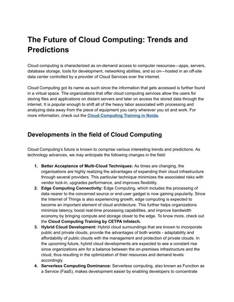 Ppt The Future Of Cloud Computing Trends And Predictions Powerpoint Presentation Id 12234085
