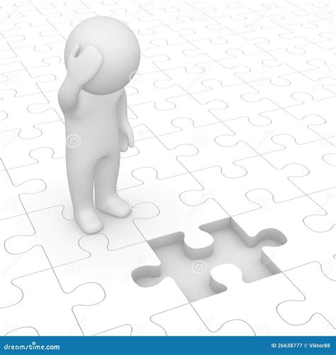 Missing Puzzle Piece Success Green Royalty Free Stock Image