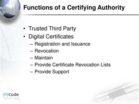 Ppt E Procurement Digital Signatures And Role Of Certifying