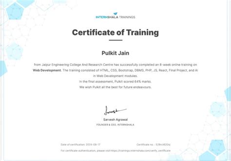 Webdevelopment Continuouslearning Techskills Internshala Internshalatrainings Pulkit Jain