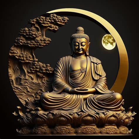 Premium Ai Image Gautam Buddha Statue Symbol Of Peace Wallpaper Ai Generated Photo