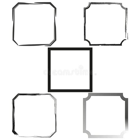 Square Frames Collection Black And White Vector Different Frame Styles Simple Geometric
