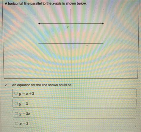 Solved A Horizontal Line Parallel To The X Axis Is Shown Below 2 An