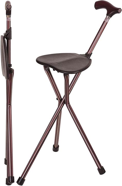 Switch Sticks Folding Walking Cane With Seat For Seniors