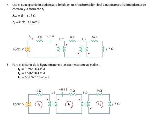 solved 4 use the concept of reflected impedance in an