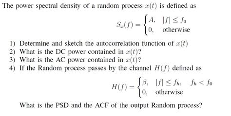 solved the power spectral density of a random process x t