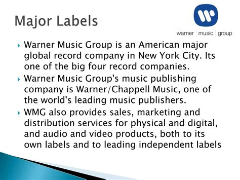 Existing Music Labels Ppt