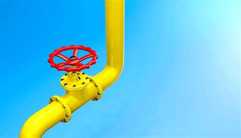 Premium Photo 3d Render Gas Pipeline Diagonal View With Valve